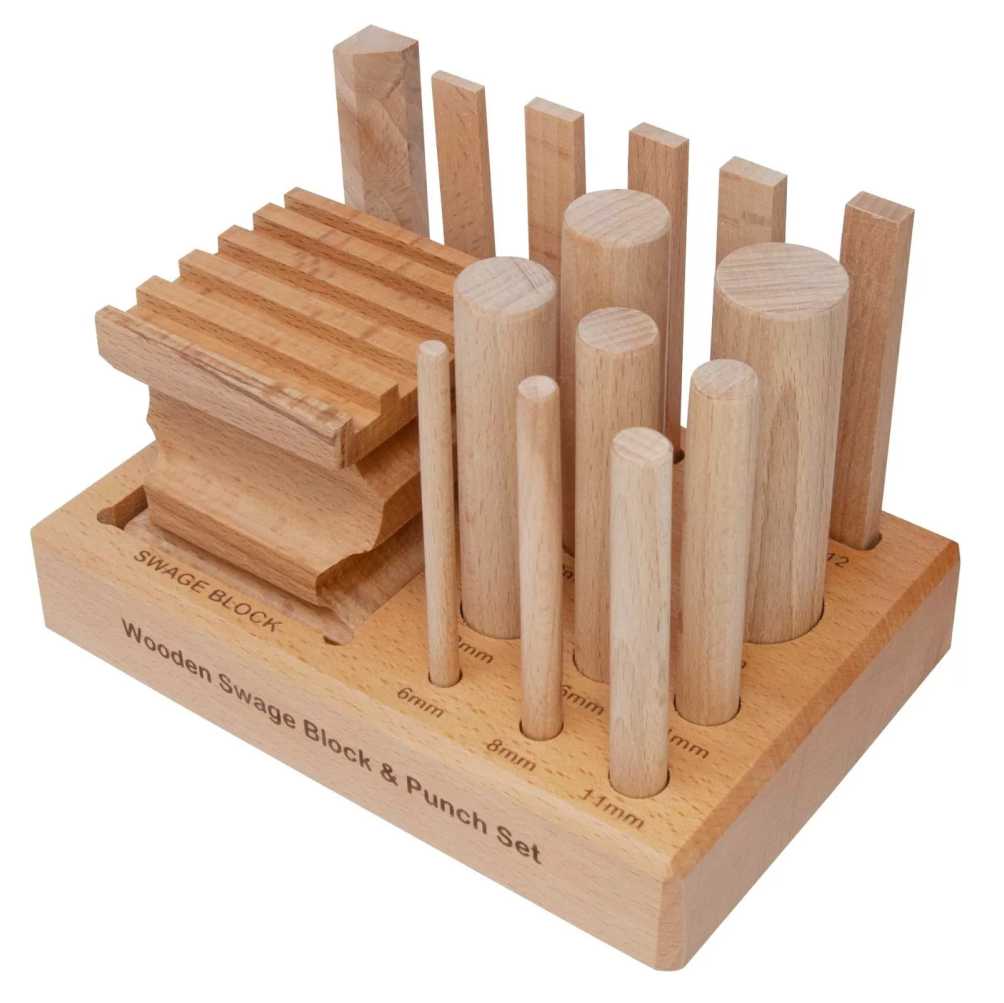 Wooden Swage Block & Punch Set