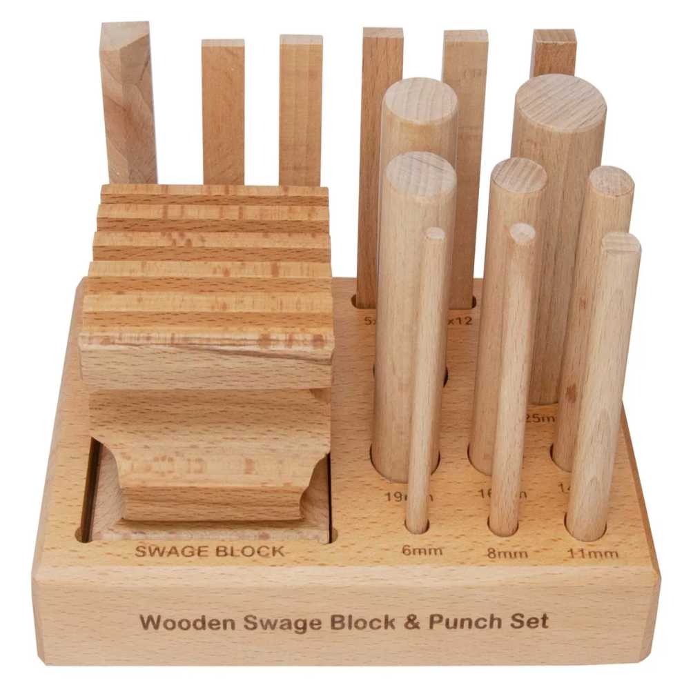 Wooden Swage Block & Punch Set