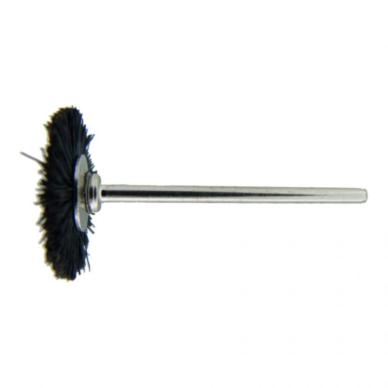 Circular Mounted Bristle Brush Black Stiff - Goldsmith & Jewellery Supplies