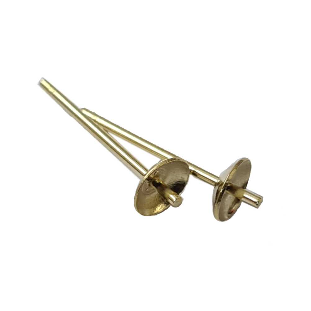 9ct Yellow Gold Cup & Pin 4mm Per Pair - Goldsmith & Jewellery Supplies