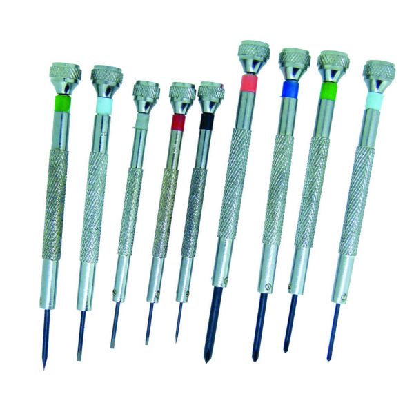 9 Piece Screwdriver Set Includes: 5 Flat & 4 Phillips Screwdrivers ...