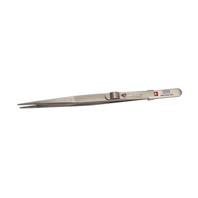 Large Locking Diamond Tweezer With Groove - Goldsmith & Jewellery Supplies